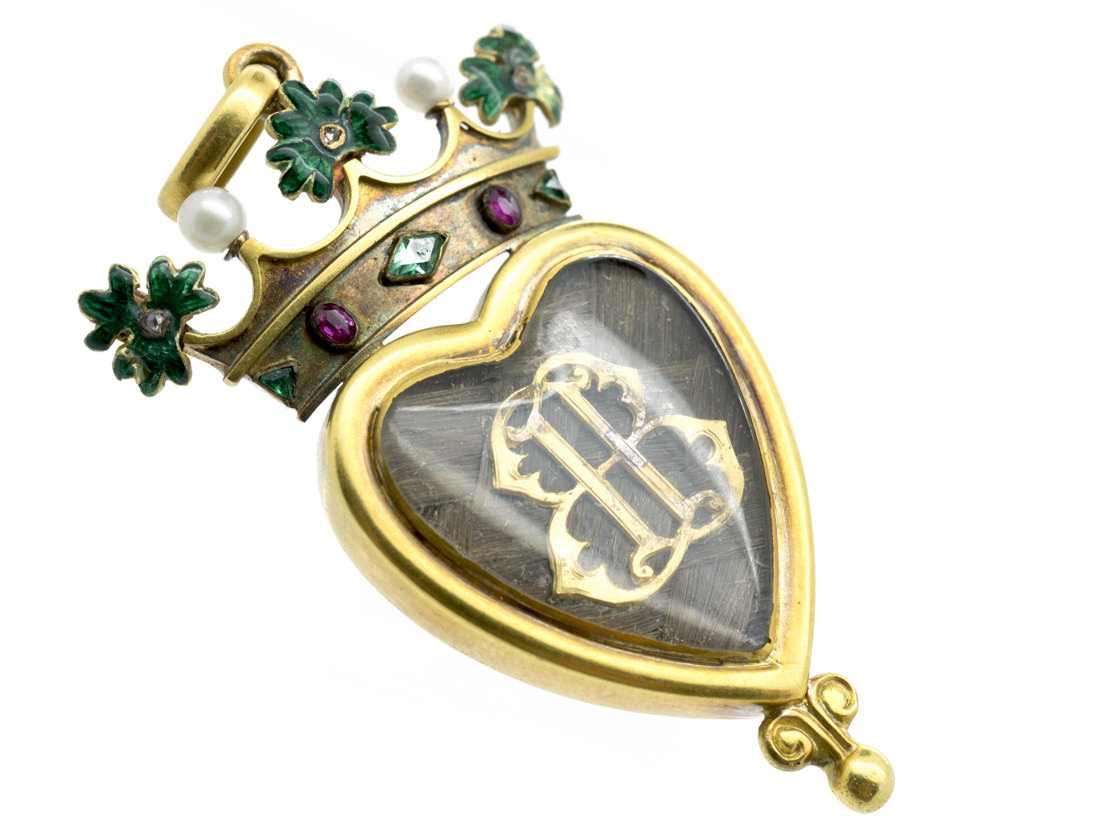 Victorian 18ct Gold Coronet Pendant in Original Case (352G) | The ...