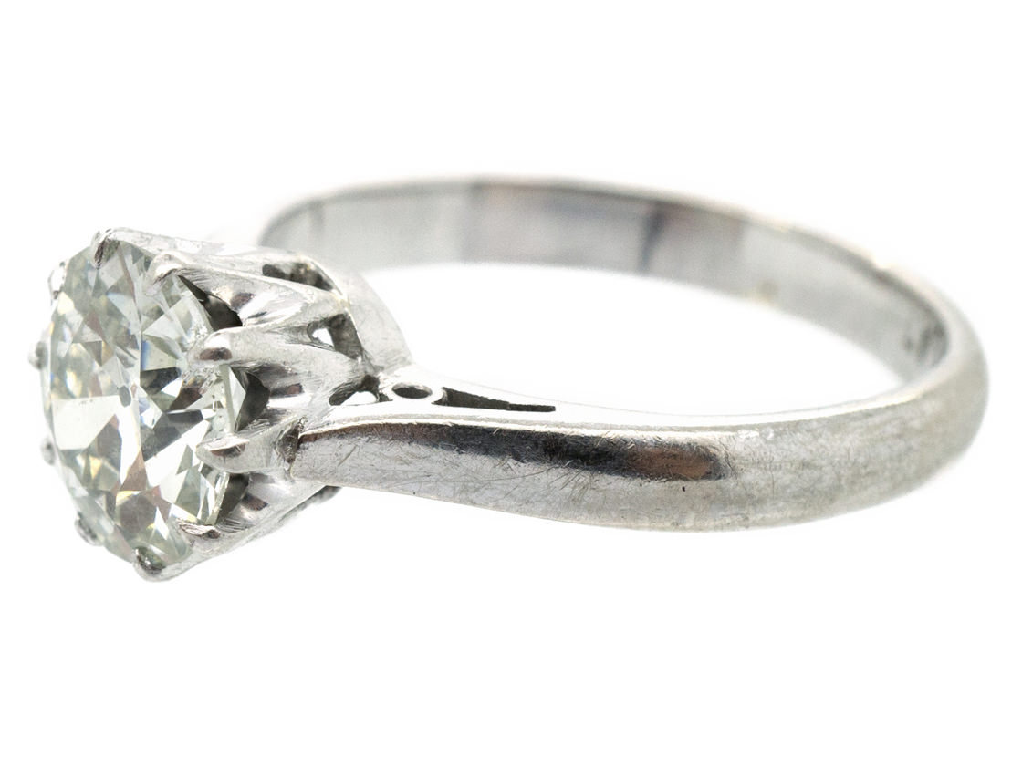 18ct White Gold & Platinum One Carat Diamond Solitaire Ring (334G ...