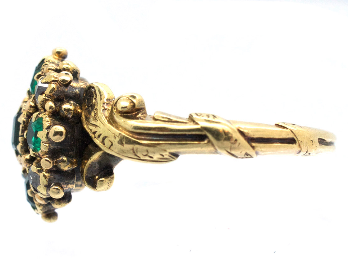 Georgian 18ct Gold, Emerald & Diamond Ring (989B/OJ) | The Antique ...
