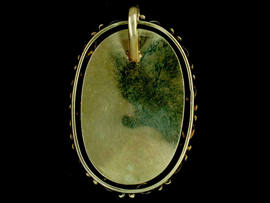 Large Oval Opal 15ct Gold Pendant (335G) | The Antique Jewellery Company
