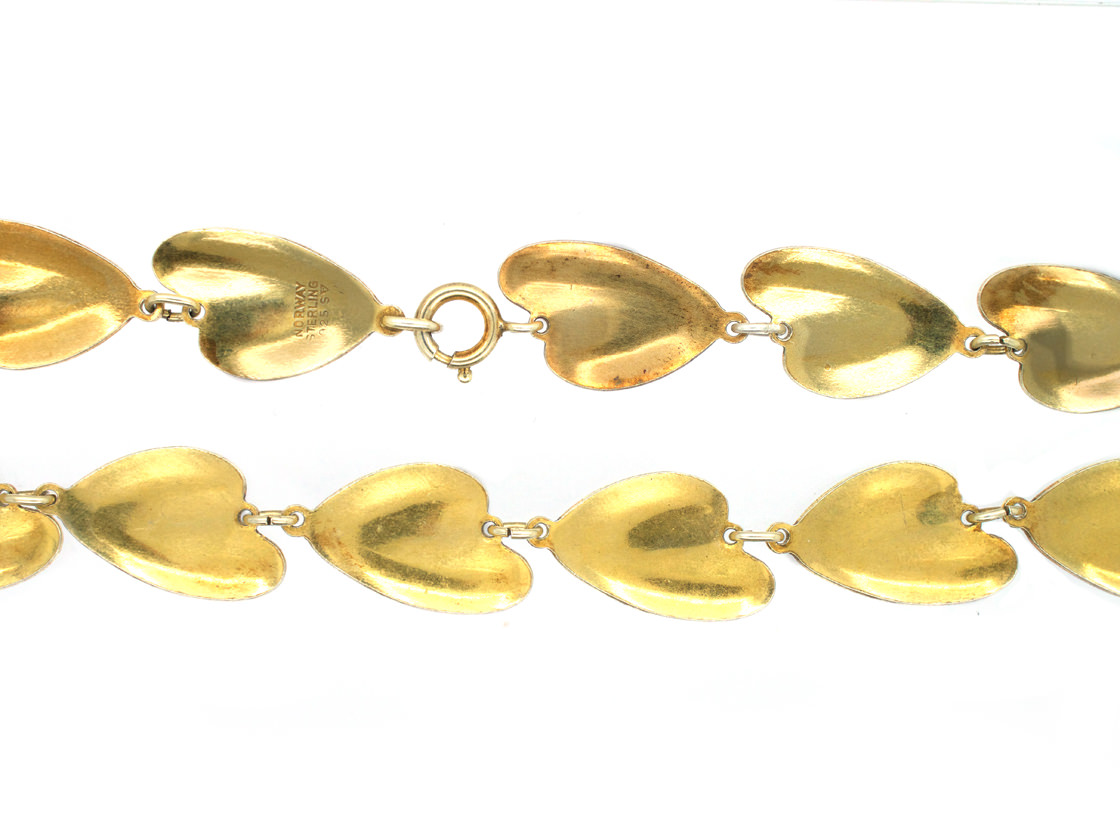 Silver & Green Enamel Lily Pad Necklace by Finn Jensen (492G) | The ...