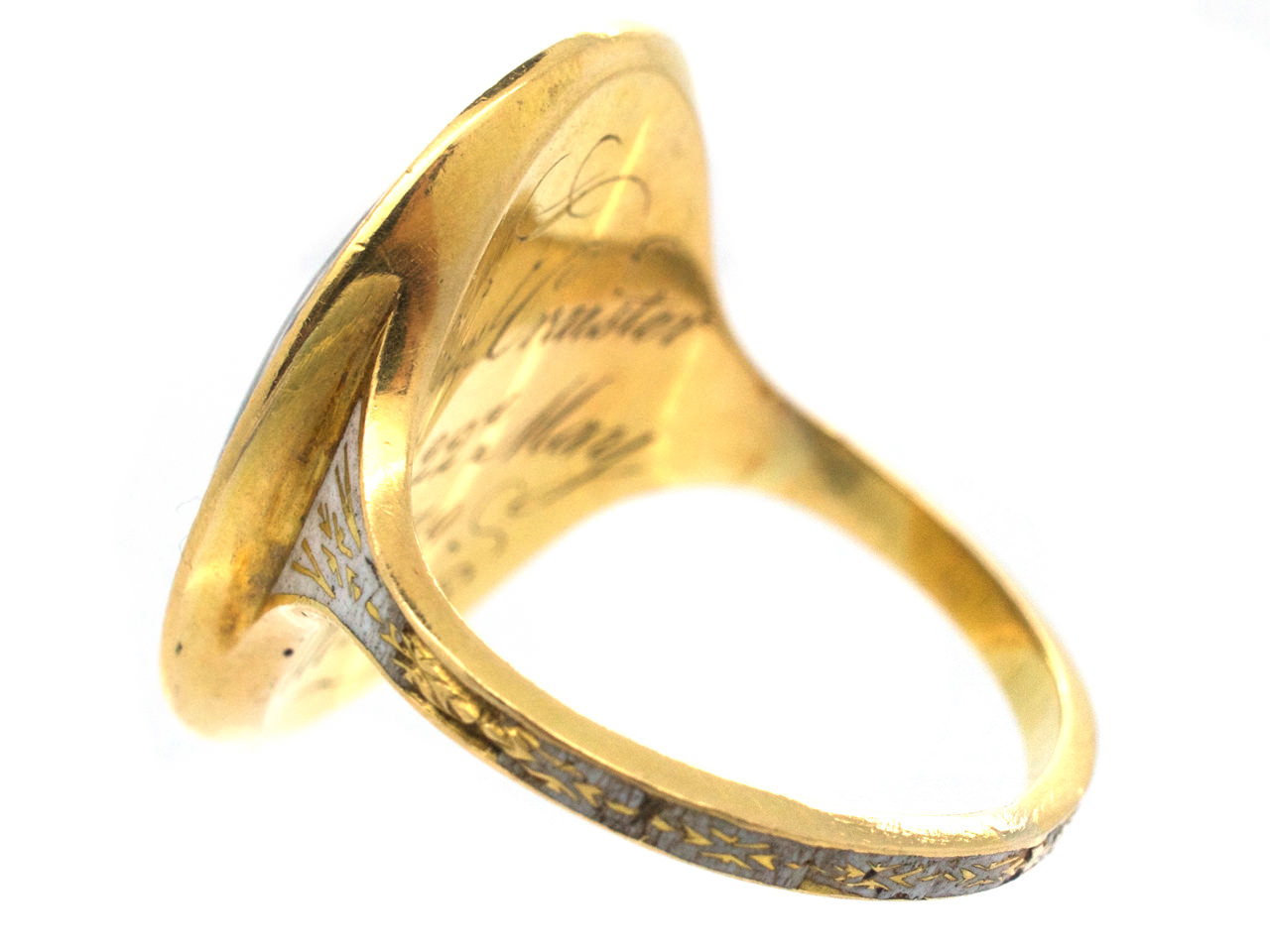 Georgian 18ct Gold Memorial Ring (Part of a Pair of Memorial Rings ...