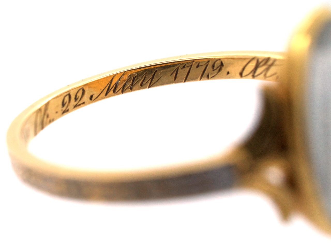 Georgian 18ct Gold Memorial Ring (Part of a Pair of Memorial Rings ...