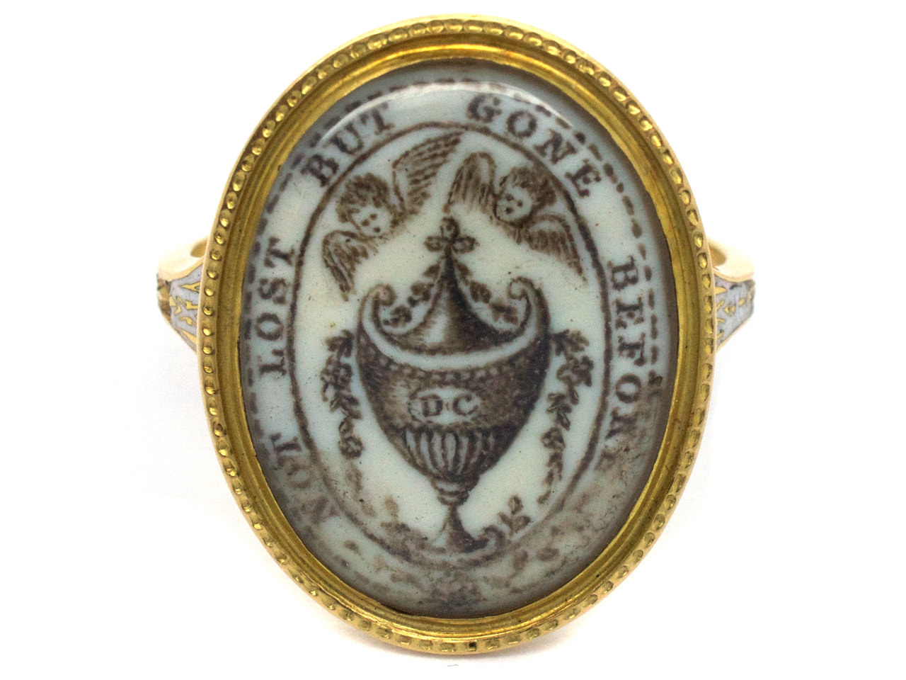 Georgian 18ct Gold Memorial Ring (Part of a Pair of Memorial Rings ...