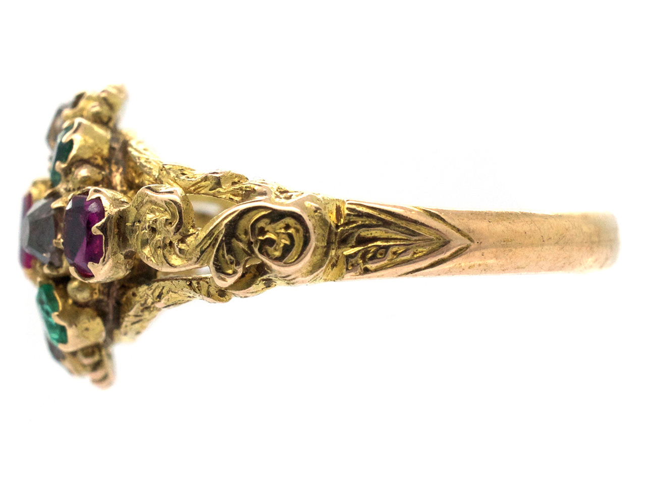 Regency 15ct Gold Emerald, Ruby & Topaz Cluster Ring (296G) | The ...