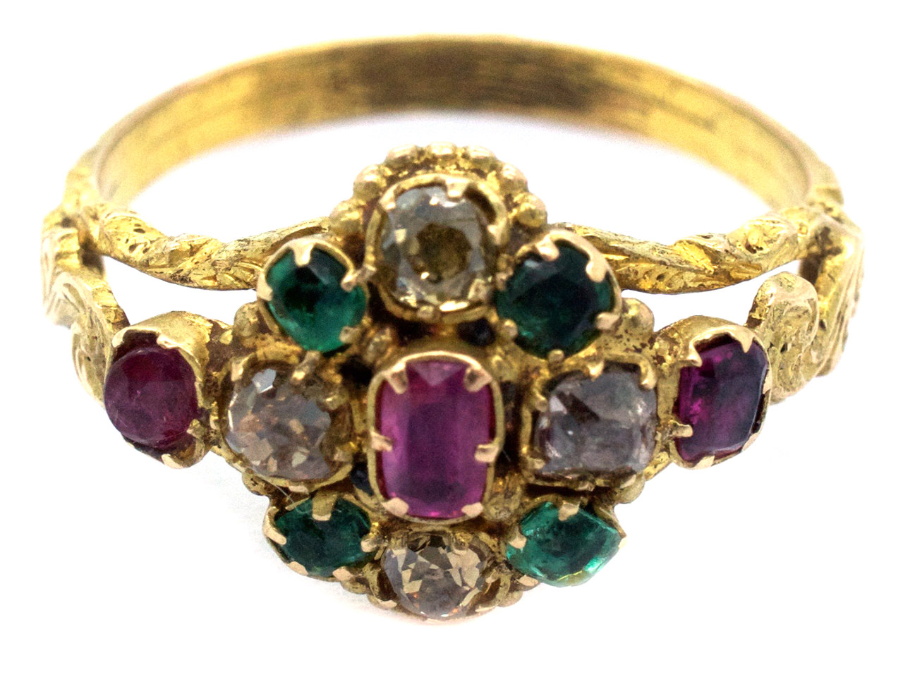 Regency 15ct Gold Emerald, Ruby & Topaz Cluster Ring (296G) | The ...