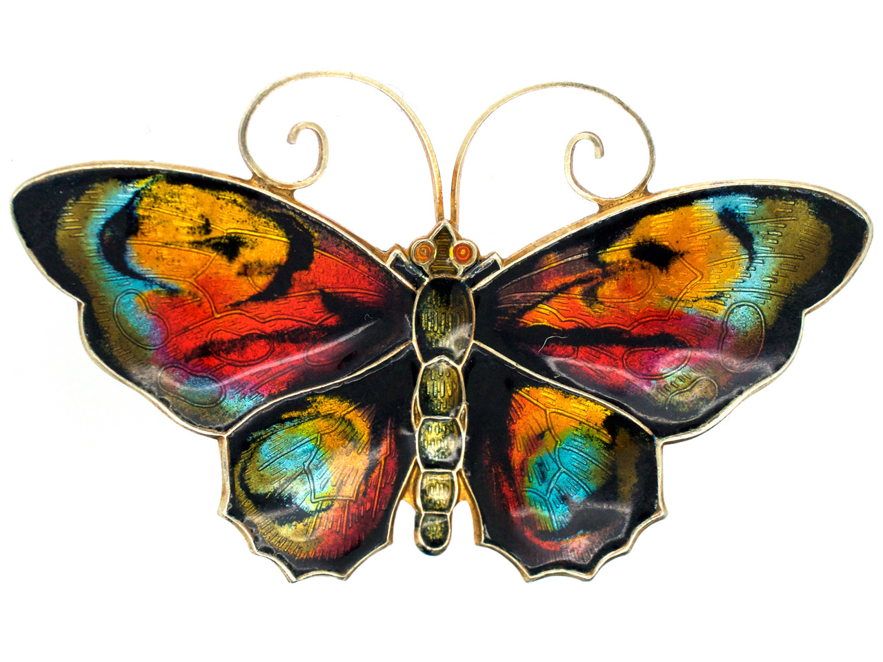 Silver Gilt & Enamel Brooch by David Anderson (587G) | The Antique ...