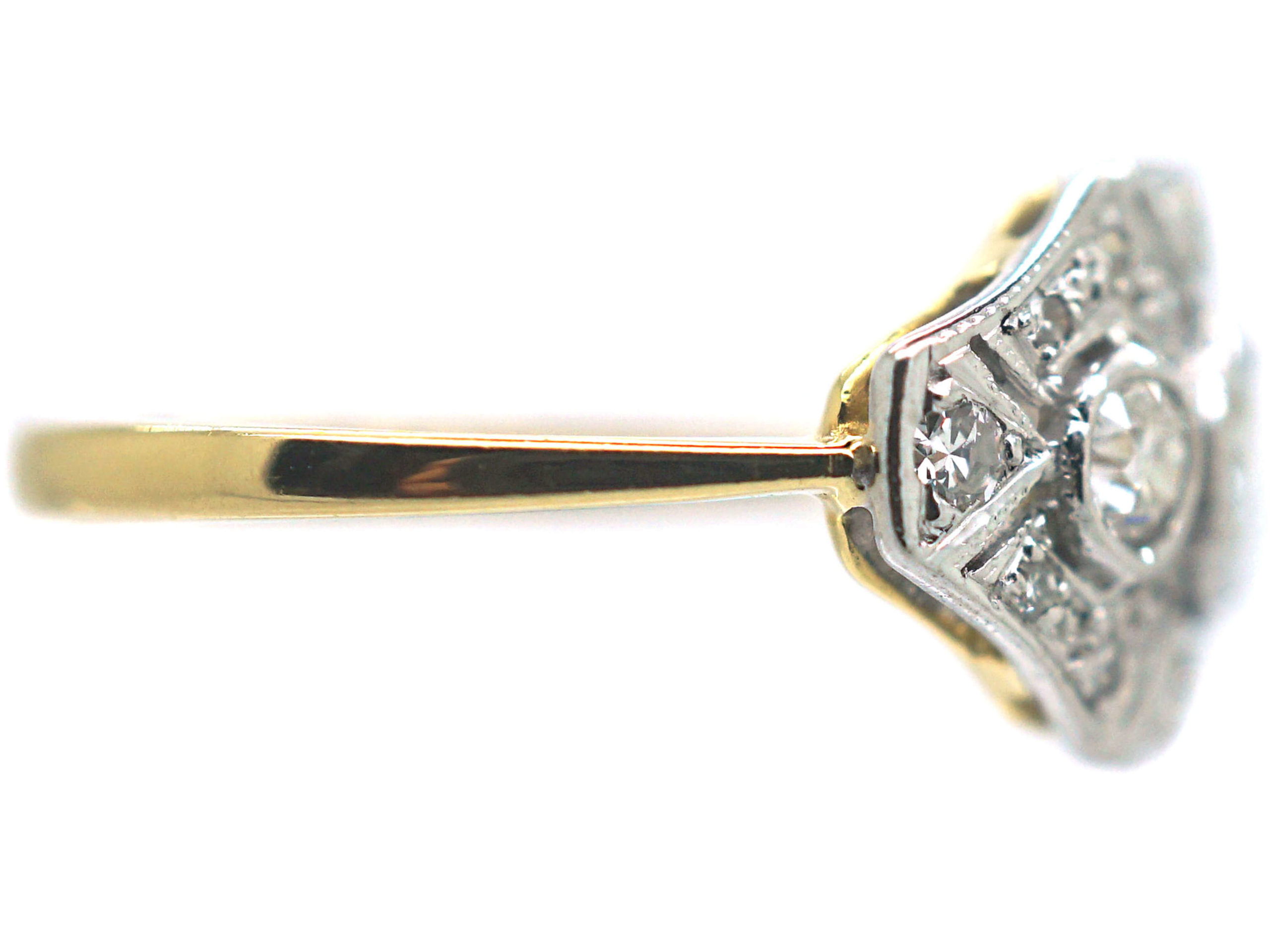 18ct White Gold & Platinum Diamond Octagonal Ring (123/O) | The Antique ...