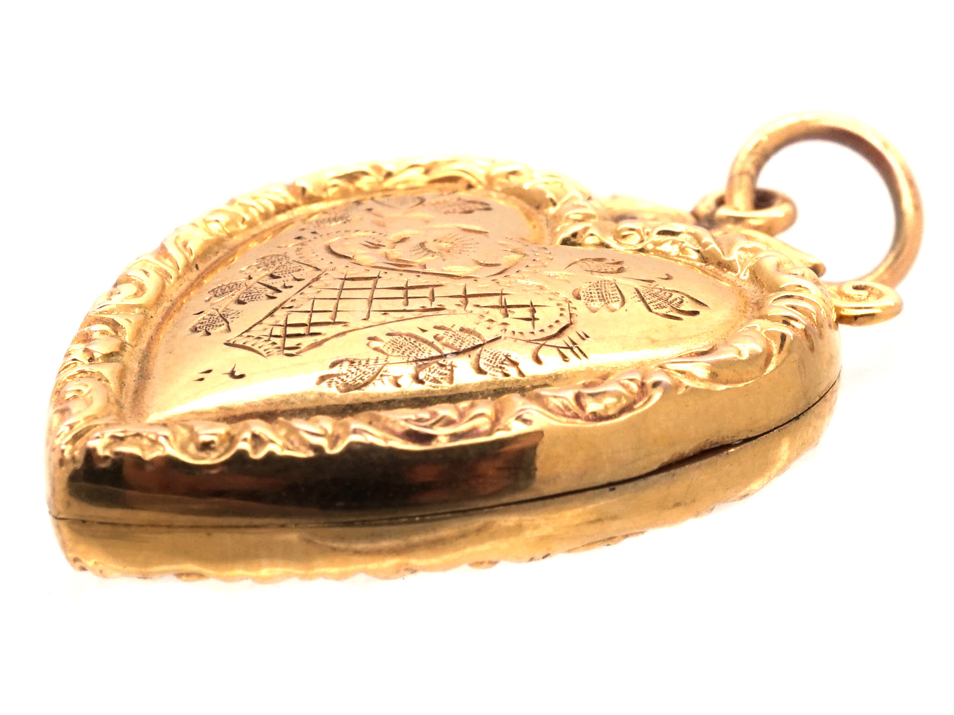 Edwardian 9ct Back & Front Heart Shaped Locket (678G) | The Antique ...