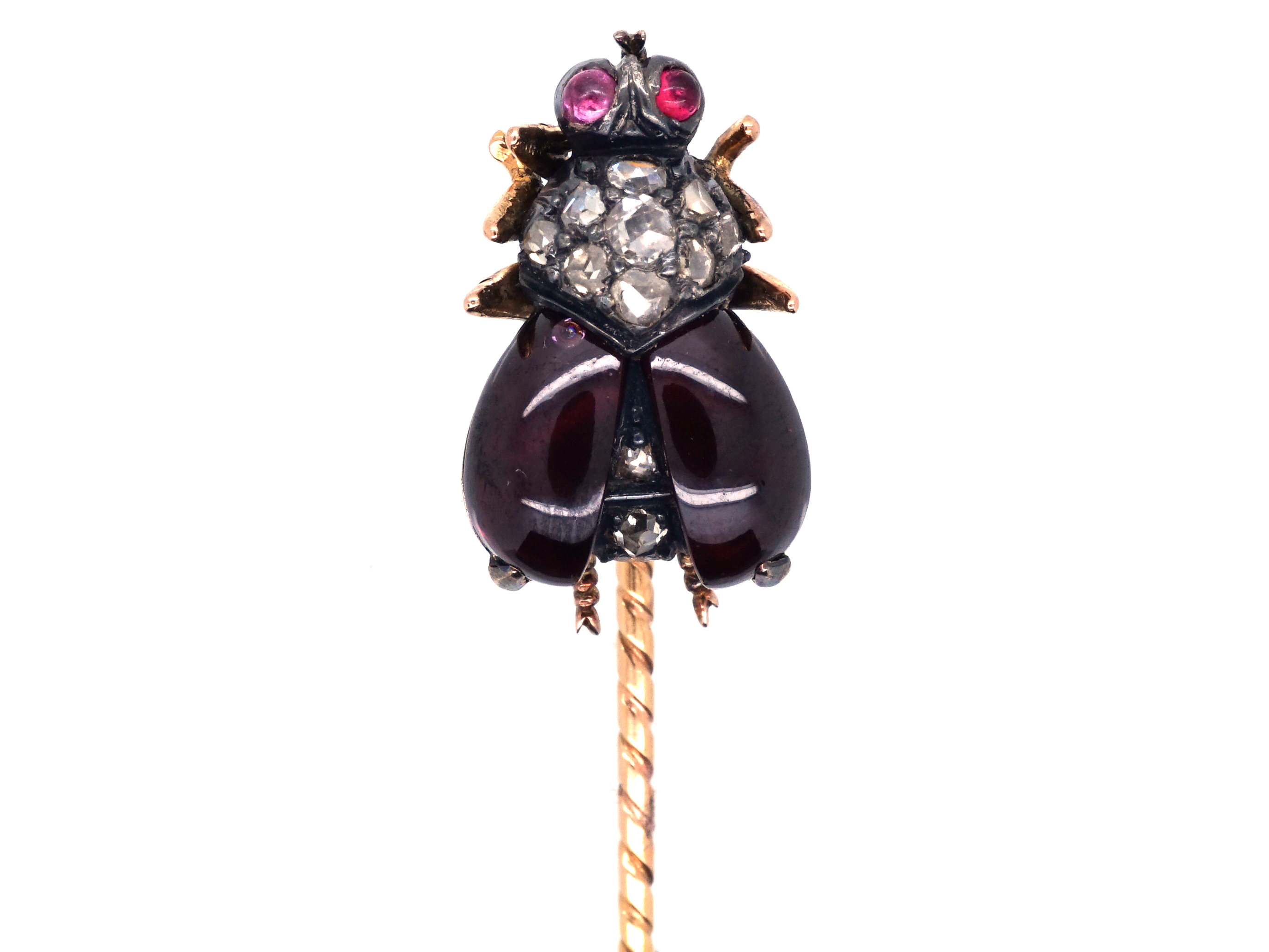 Victorian Garnet, Ruby & Rose Diamond Bug Stick Pin (555G) | The ...