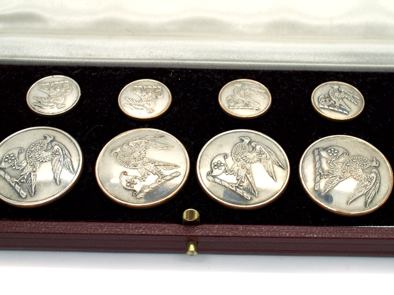 Victorian Set of Silver Dress Buttons in Case by Firmin & Sons (470G ...