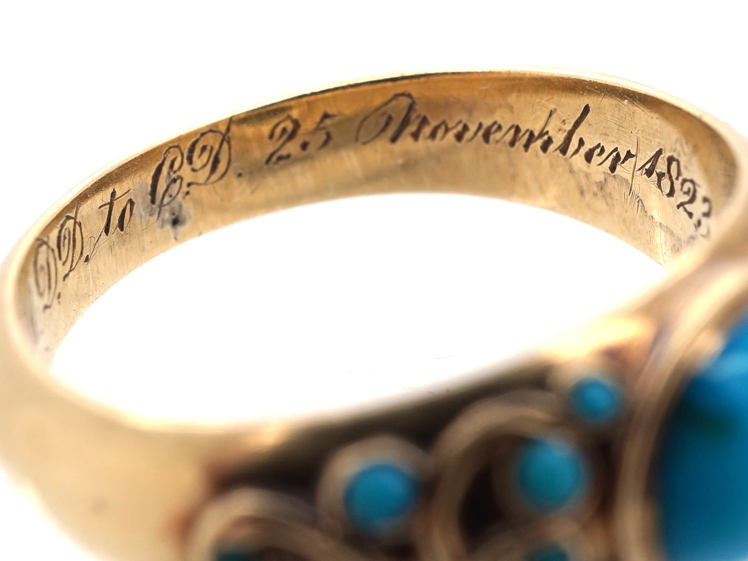 Regency 18ct Gold & Turquoise Ring (683G) | The Antique Jewellery Company