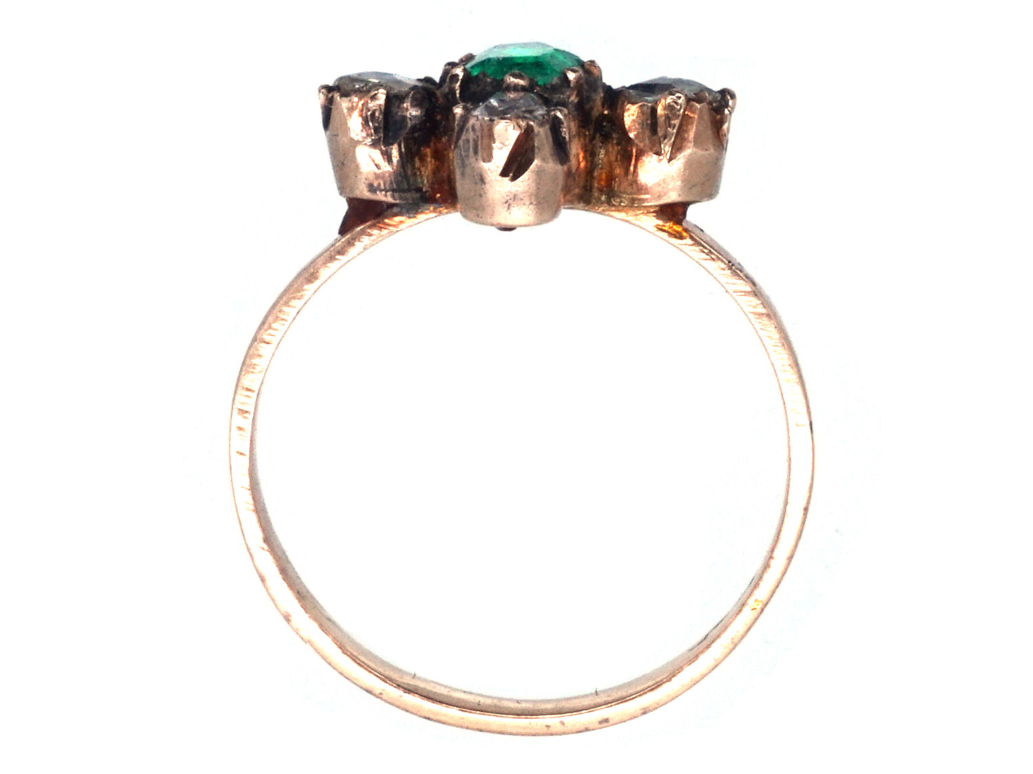 Georgian Miniature Gold, Emerald & Diamond Ring (TBC-39) | The Antique ...