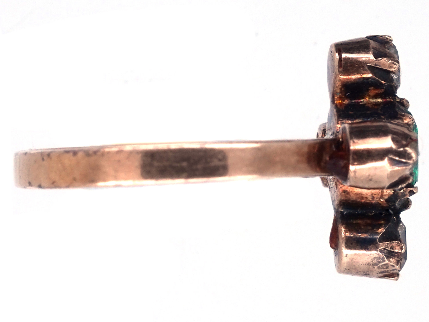 Georgian Miniature Gold, Emerald & Diamond Ring (TBC-39) | The Antique ...