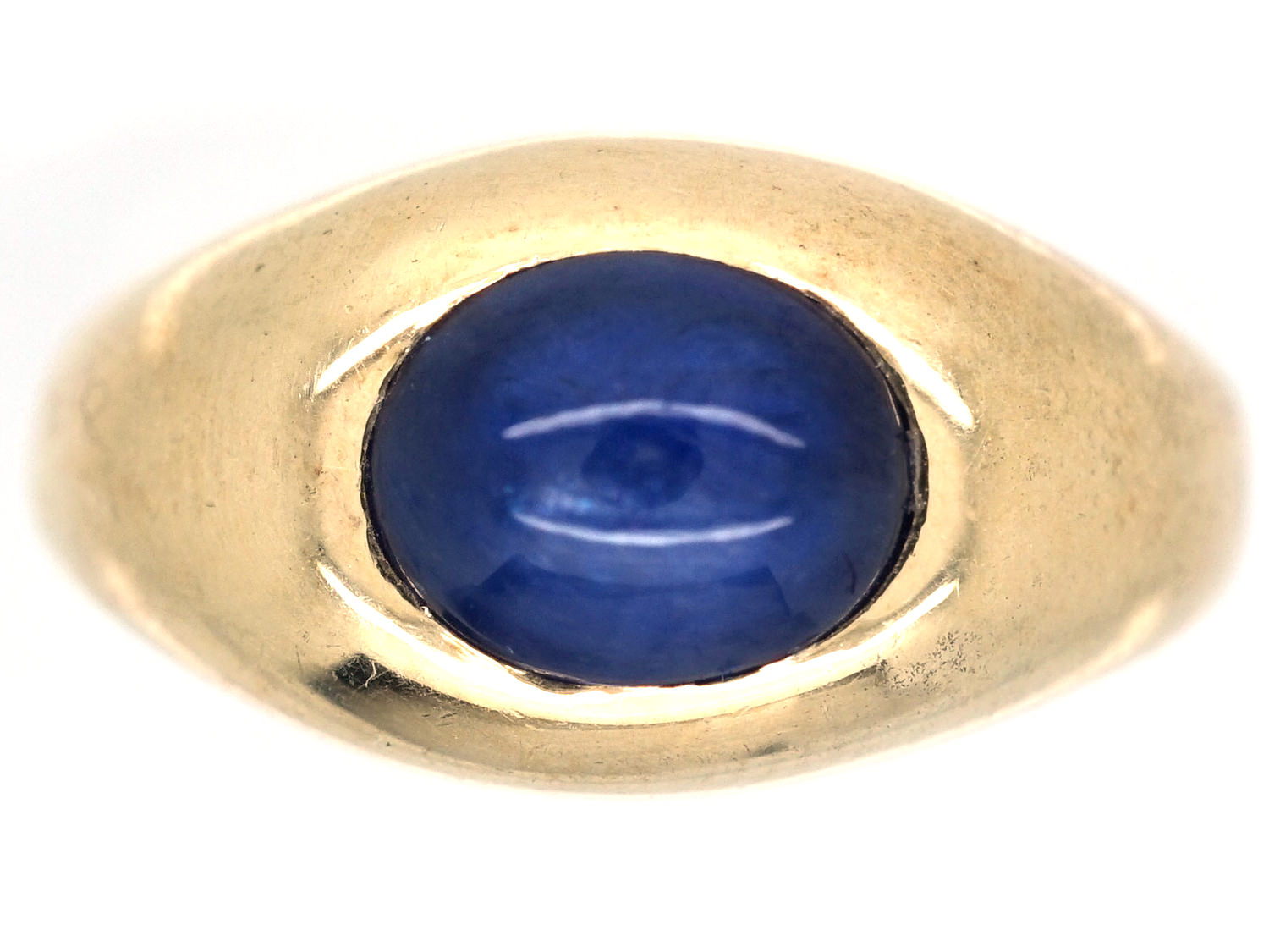 14ct Gold & Cabochon Sapphire Ring (793G) | The Antique Jewellery Company