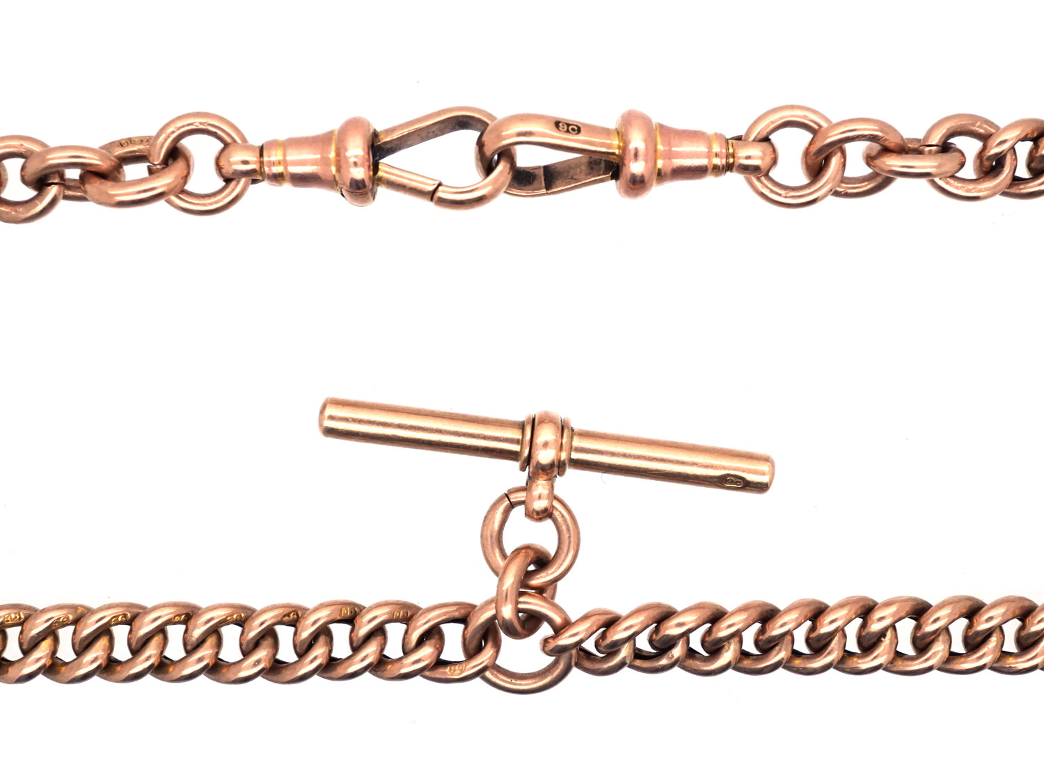 Victorian 9ct Gold Double Albert Chain (725G) | The Antique Jewellery ...