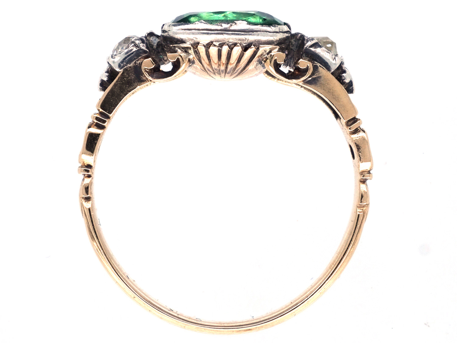 Georgian Emerald Paste & Diamond Ring (827G) | The Antique Jewellery ...