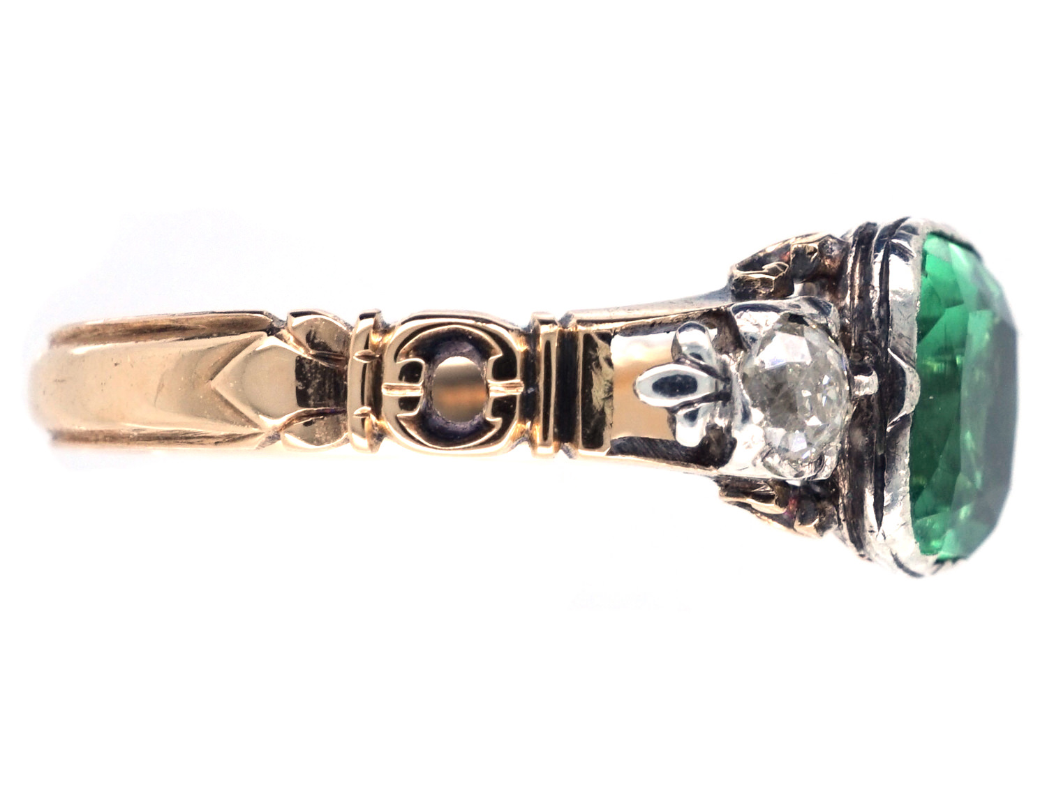 Georgian Emerald Paste & Diamond Ring (827G) | The Antique Jewellery ...