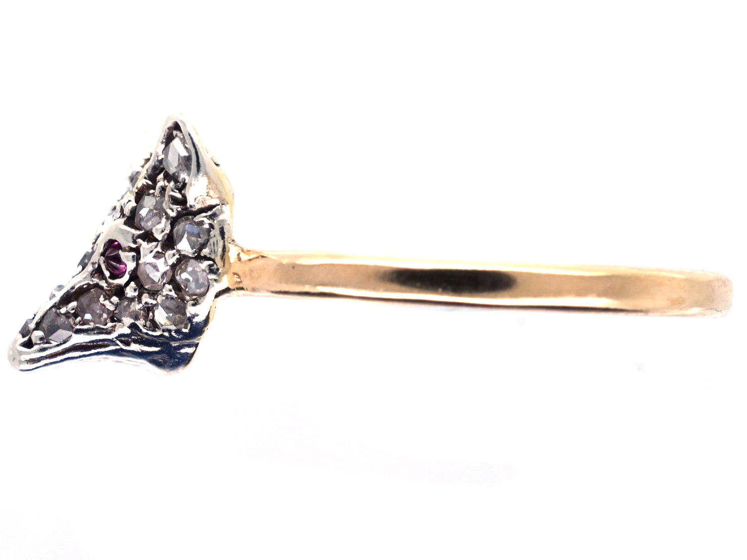 Diamond Fox Head Ring (830G) | The Antique Jewellery Company