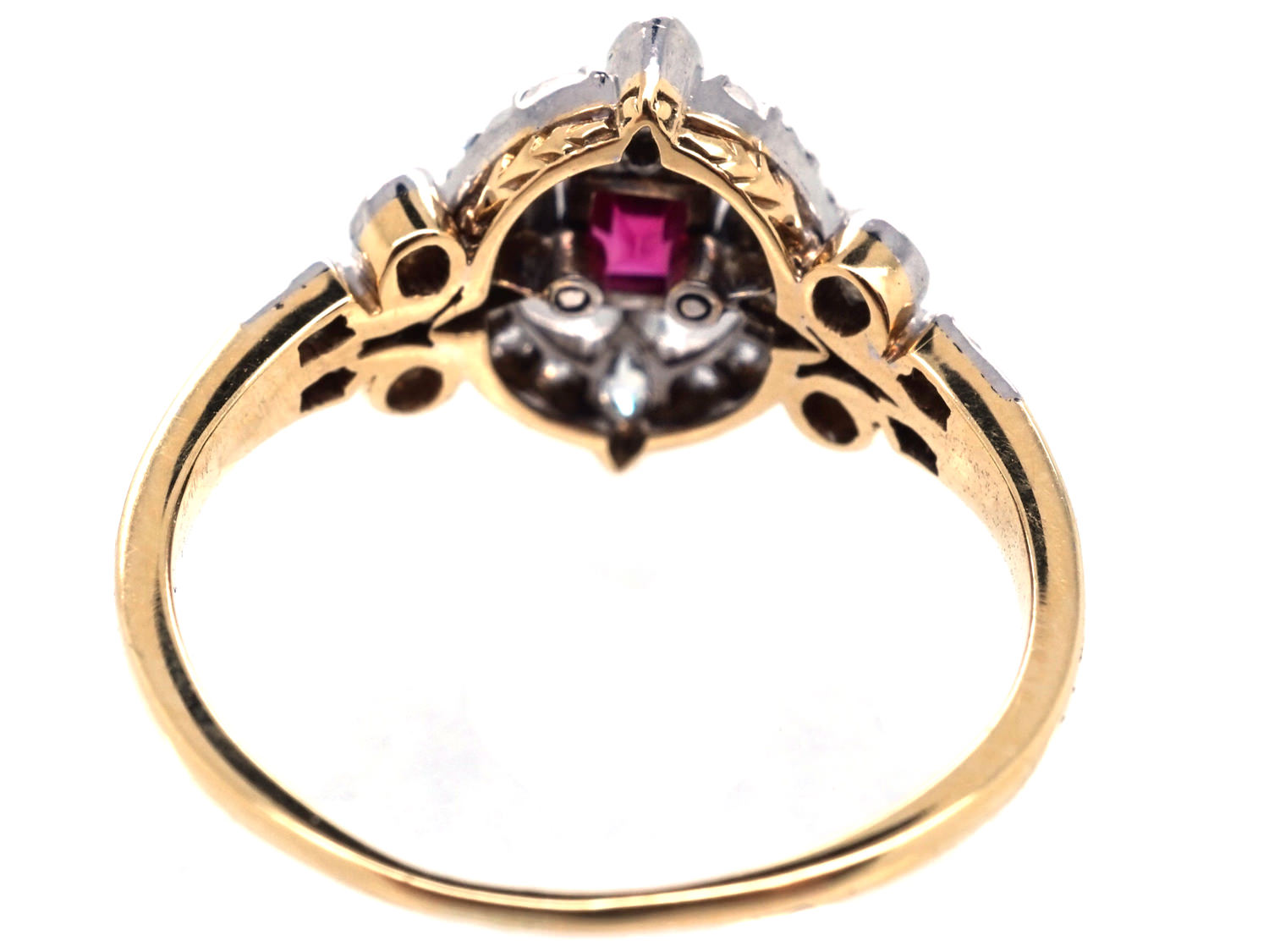 Edwardian Rectangular Ruby & Diamond Ring (137/O) | The Antique ...