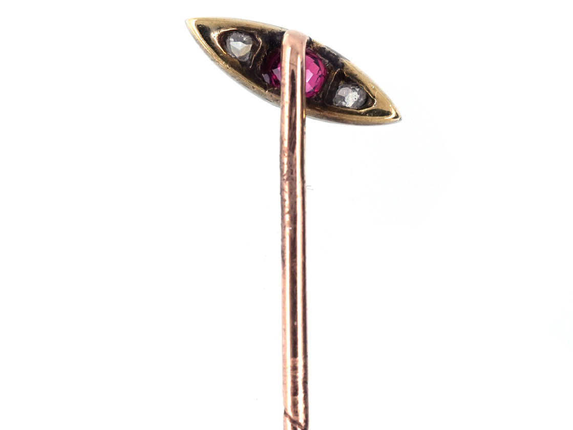 Ruby & Rose Diamond Eye Stick Pin (92E) | The Antique Jewellery Company