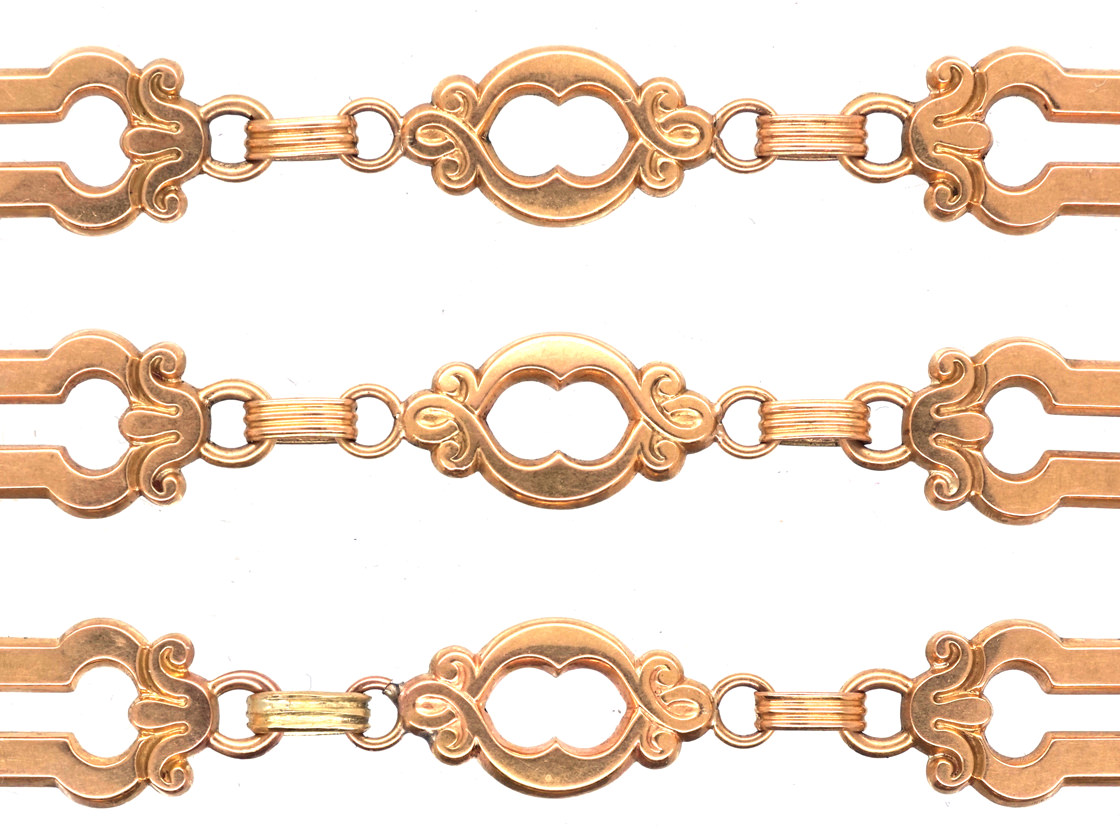 Early 19th Century 18ct Gold Long Guard Chain with Ornate Links (671G ...