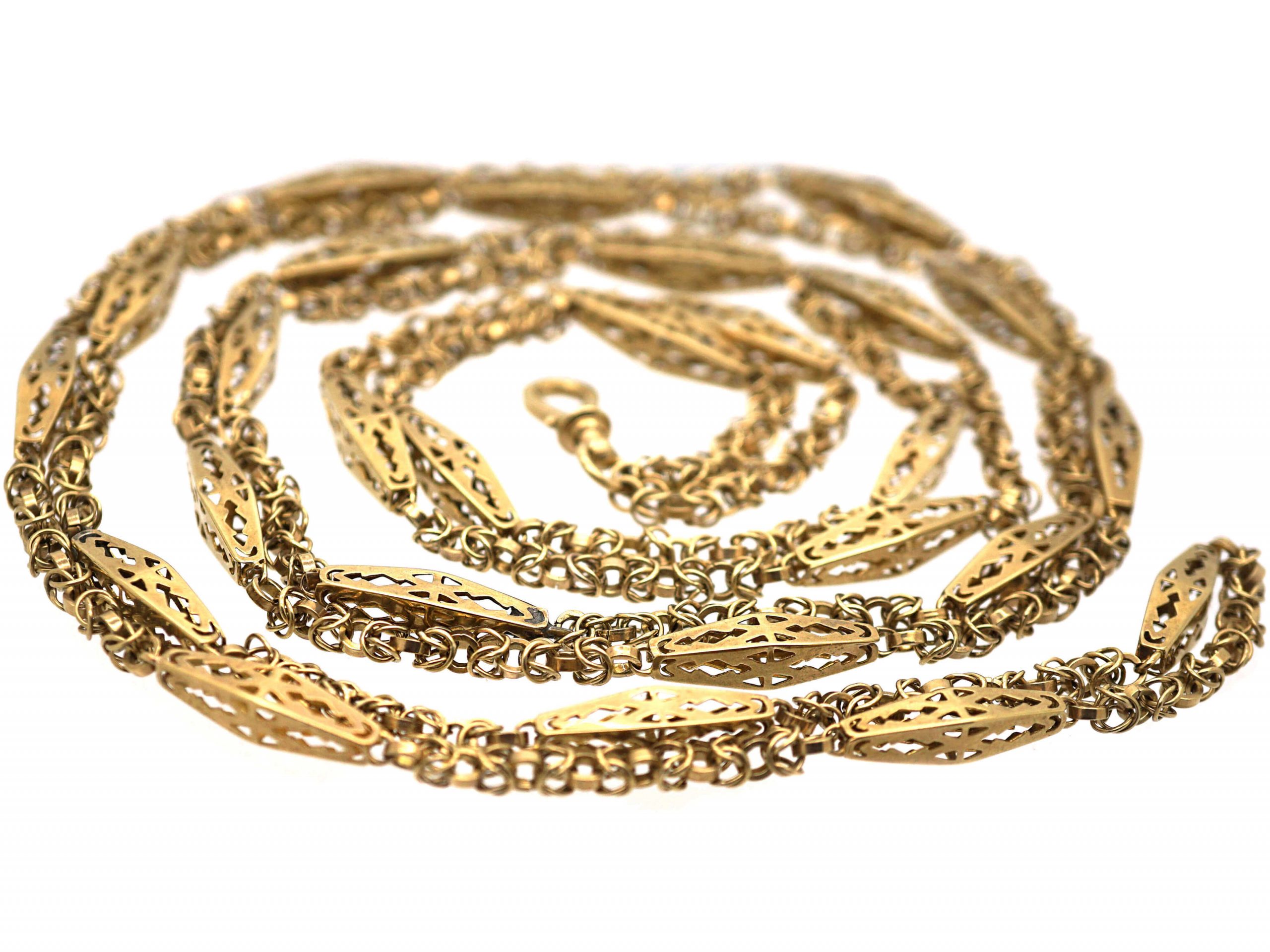 Early 19th Century 9ct Gold Lantern Guard Chain (92H) | The Antique ...
