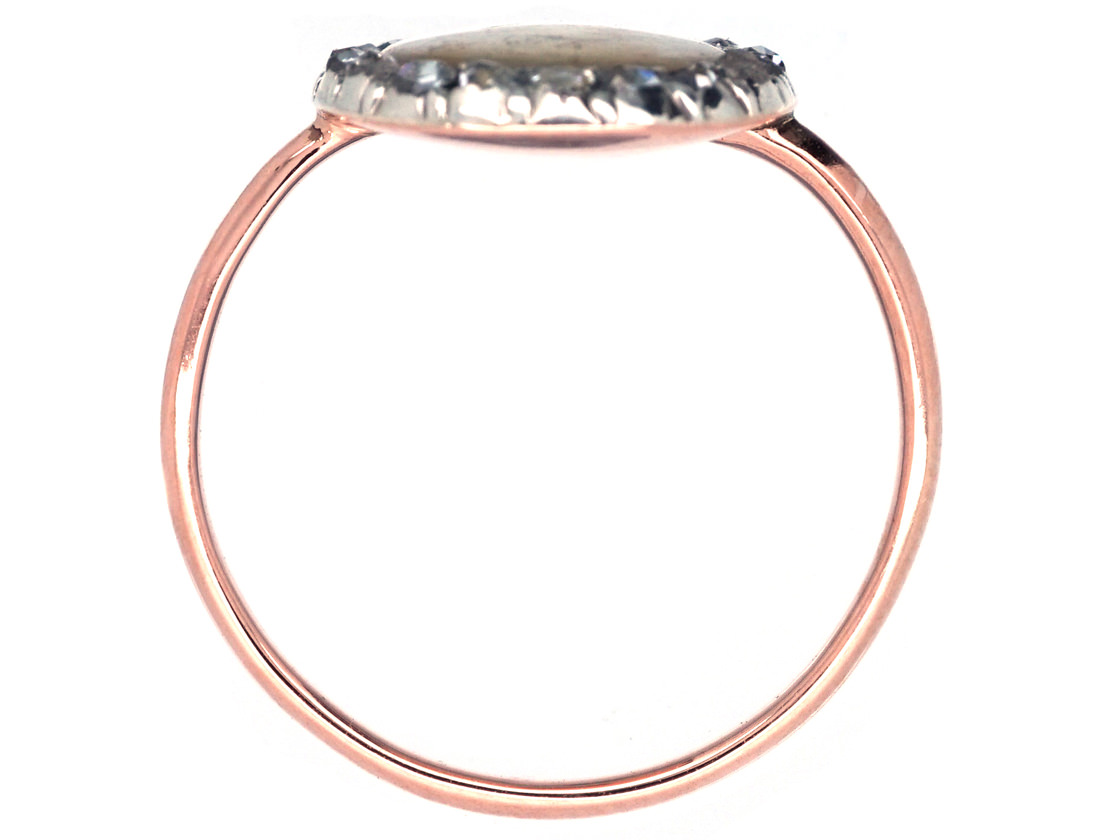 Georgian Gold & Rose Diamond Mourning Ring With Two Monograms (122H ...