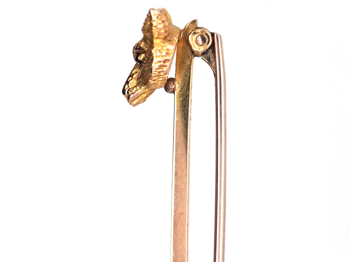 Edwardian 9ct Gold Stock Pin / Brooch of a Fox Head (3D) | The Antique ...