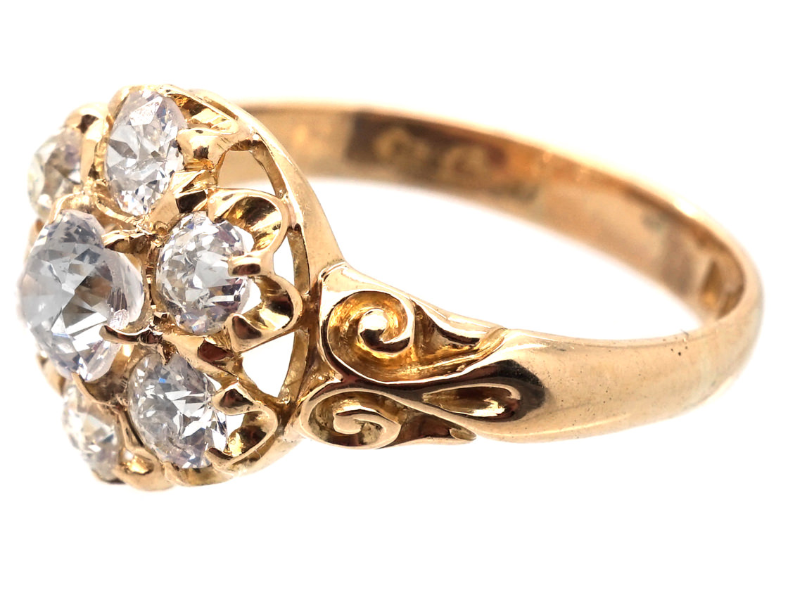 Victorian 18ct Gold Diamond Cluster Ring (711H) | The Antique Jewellery ...