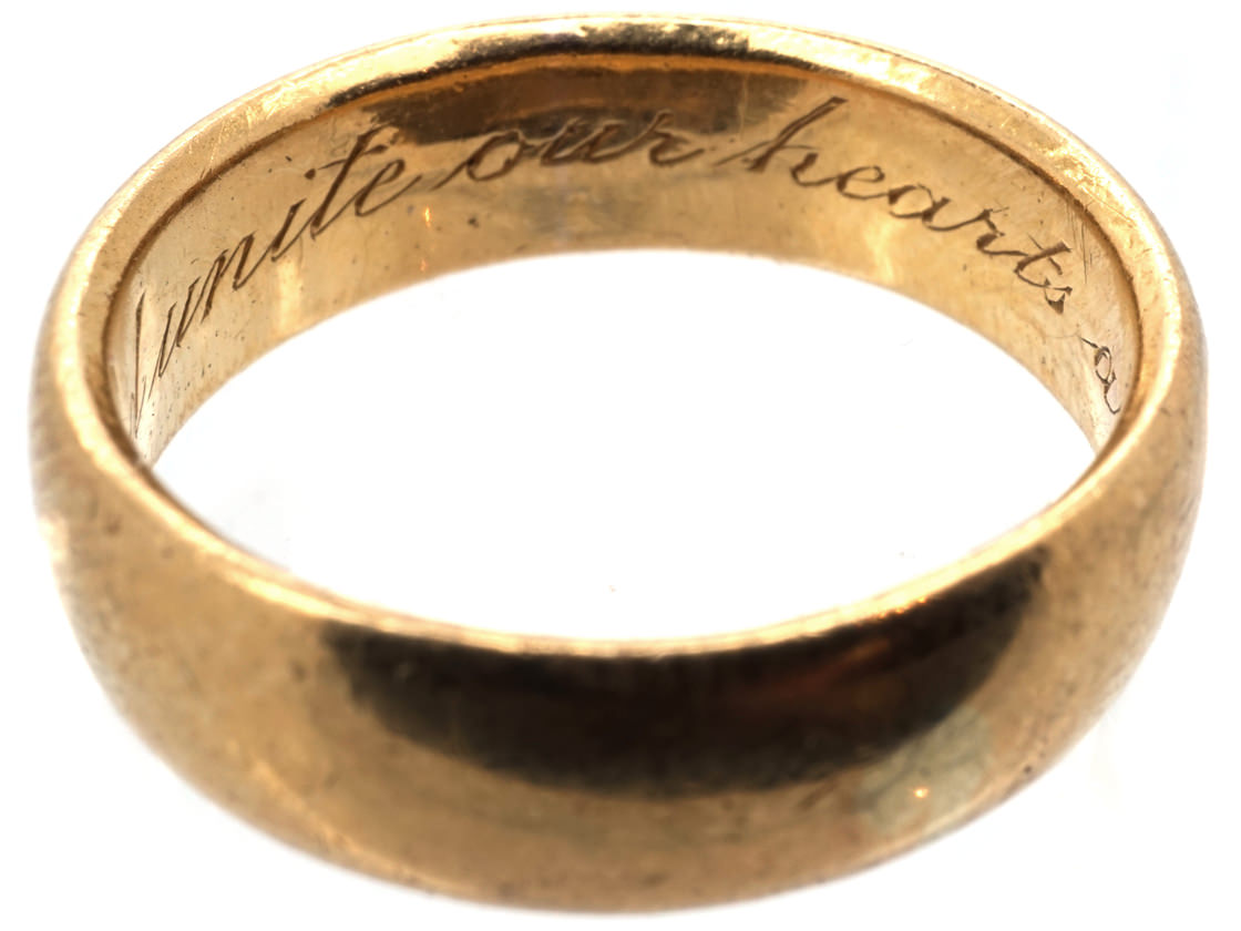 18ct Gold Wedding Ring With Inscription Inside (356H) | The Antique ...