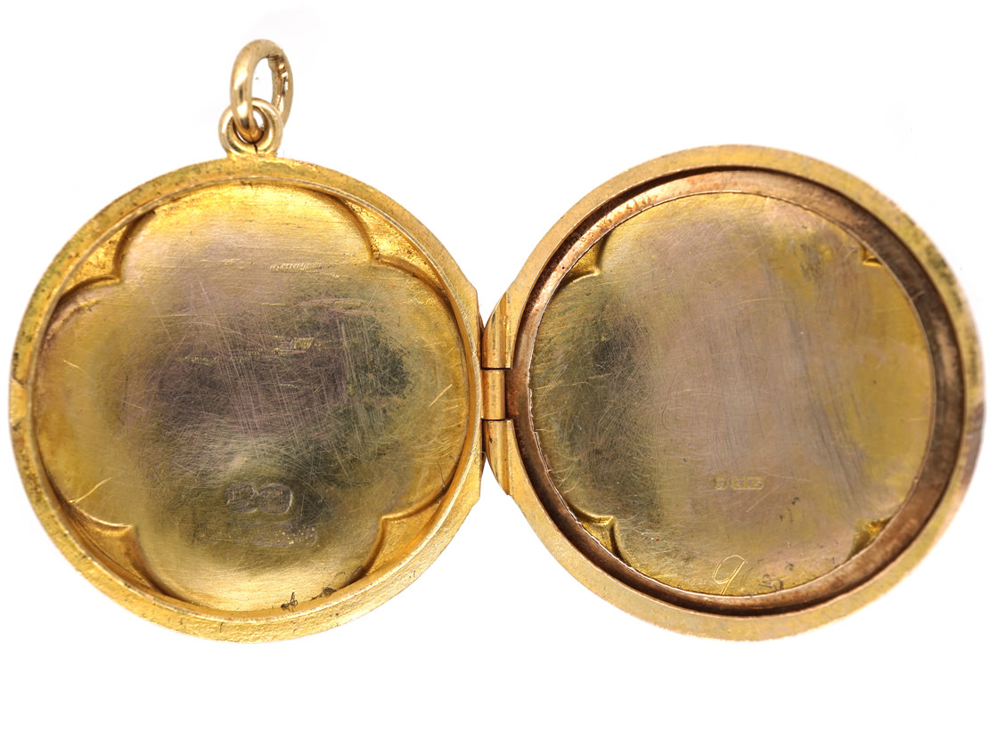Edwardian 9ct Gold Quatrefoil Design Round Locket (454H) | The Antique ...