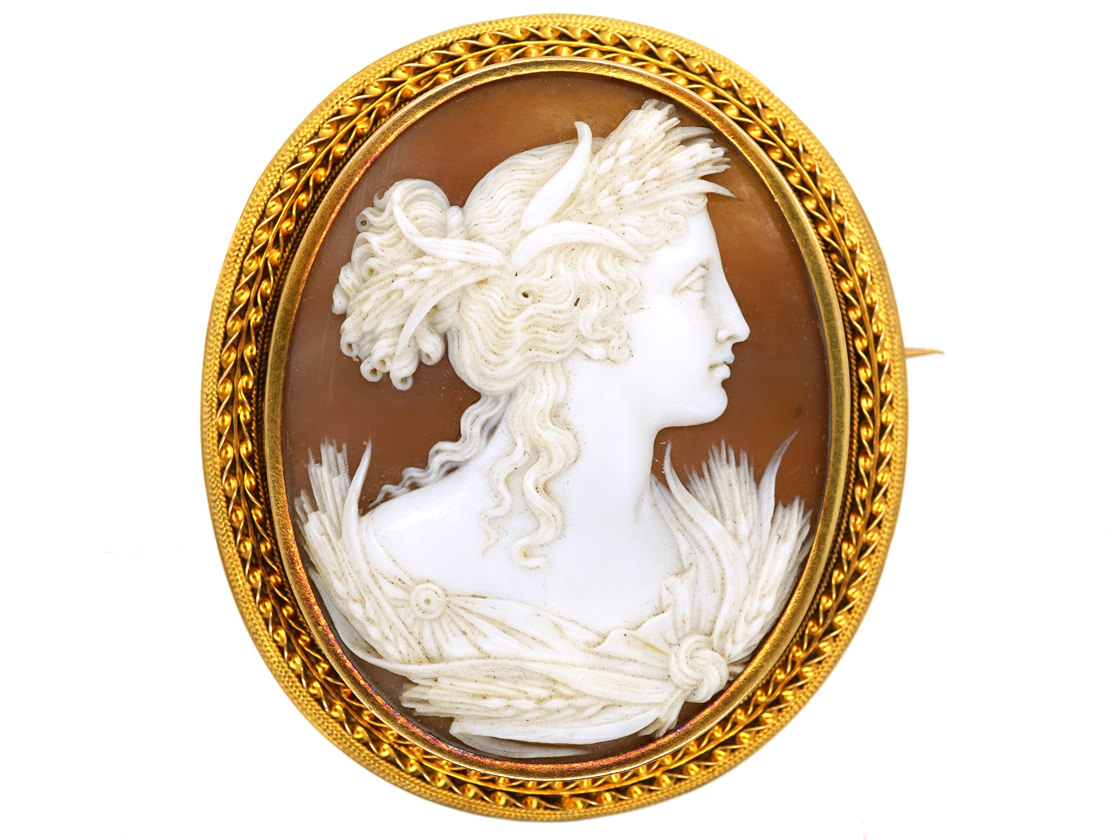 Victorian 15ct Gold Cameo Brooch of Greek Goddess Diameter (521H) | The ...
