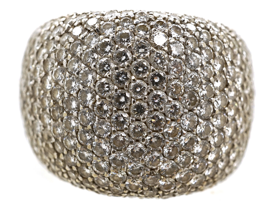 18ct Gold Diamond Pavé set Ring (523H/PR) | The Antique Jewellery Company