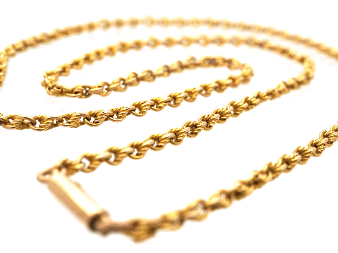 Edwardian 9ct Gold Prince of Wales Twist Chain (531H) | The Antique ...