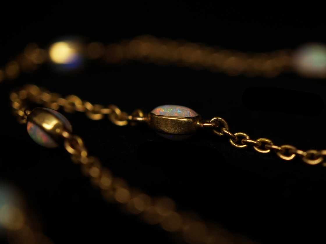 Edwardian 15ct Gold & Opal Chain (625H) | The Antique Jewellery Company