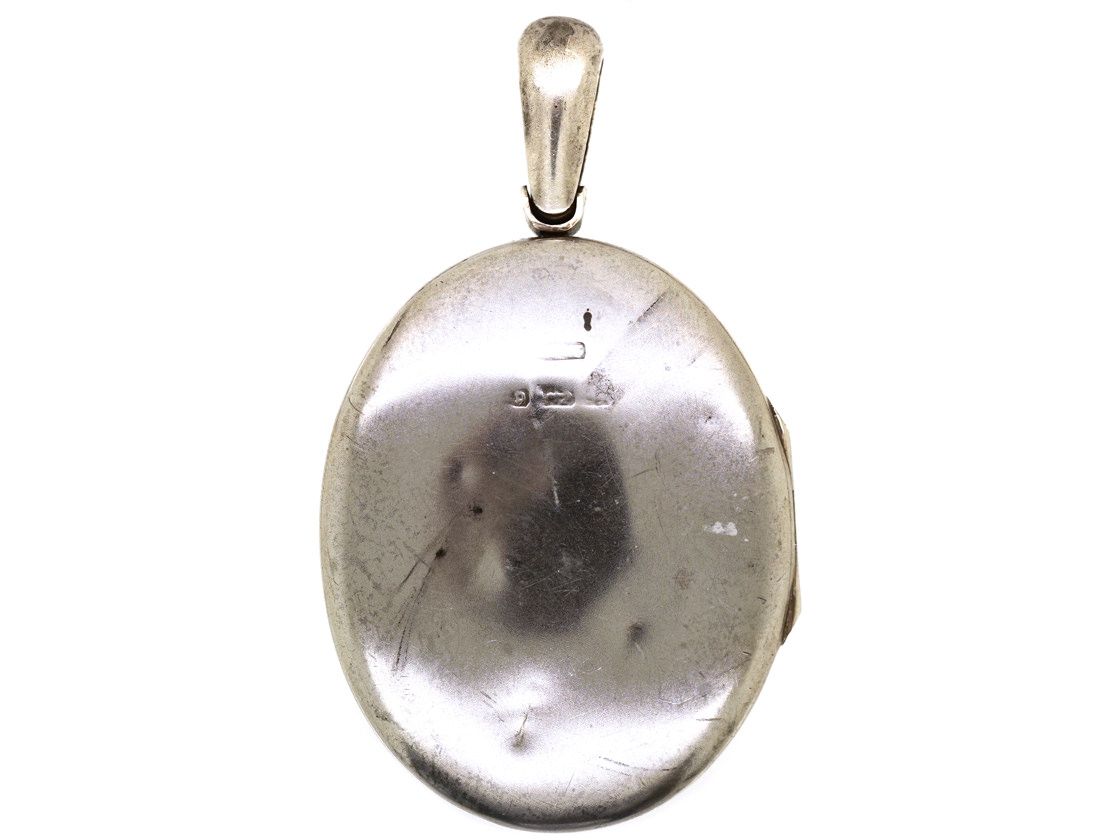 Victorian Silver Locket With Layered Detail (557H) | The Antique ...