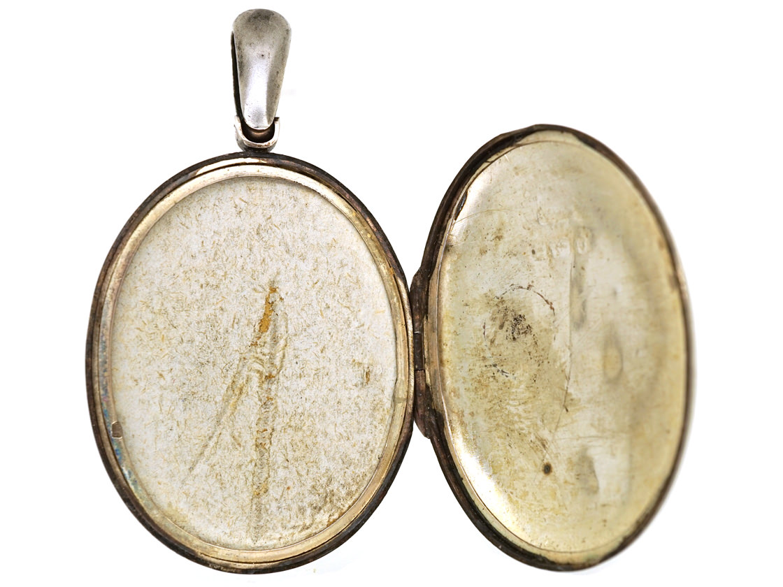 Victorian Silver Locket With Layered Detail (557H) | The Antique ...