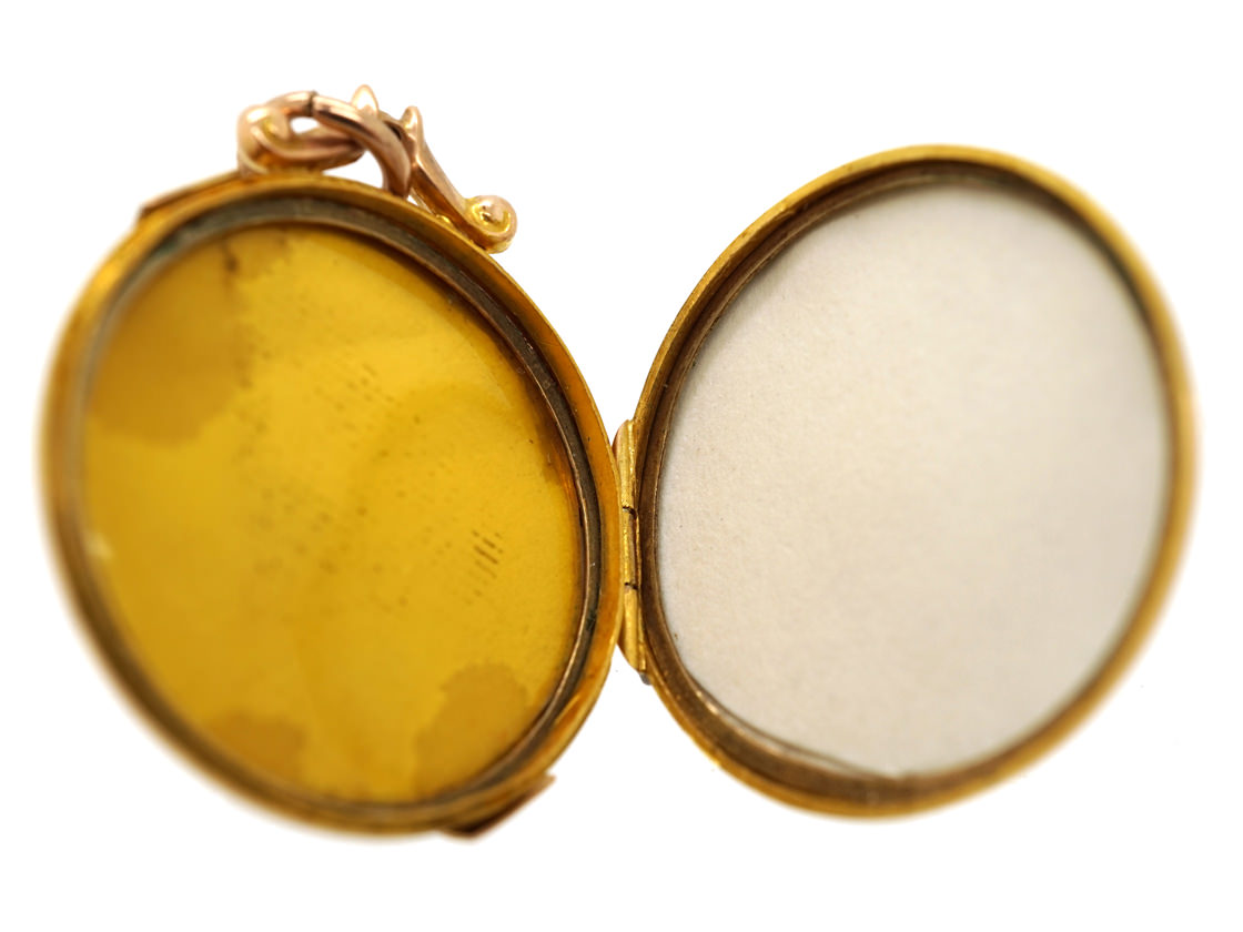 Edwardian 9ct Gold Round Locket With Buckle Motif (558H) | The Antique ...