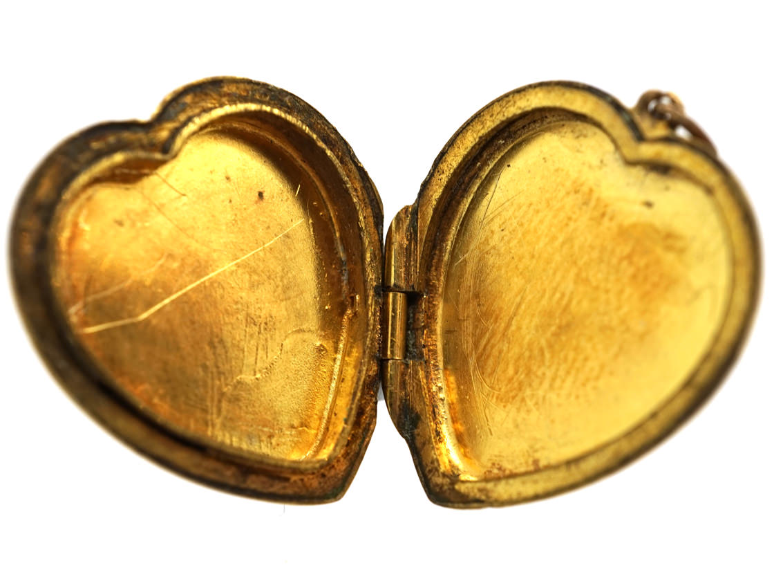 9ct Gold Back & Front Heart Locket with Swirl Design (565H) | The ...