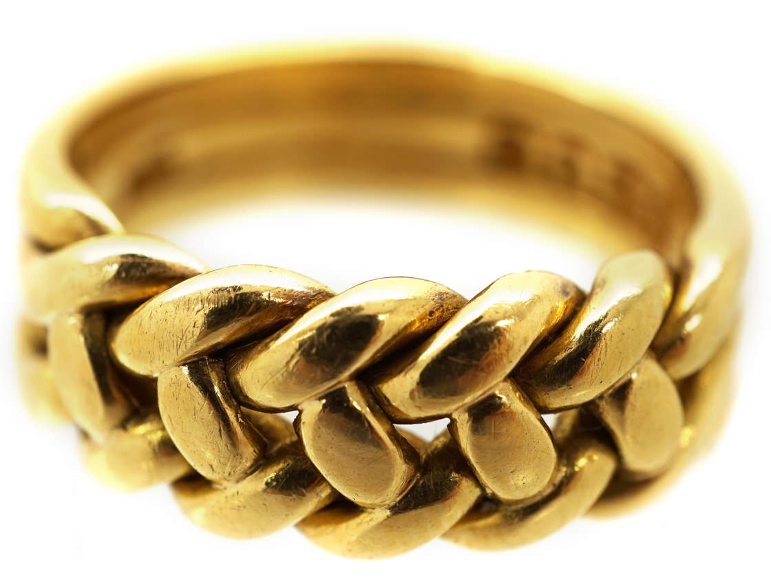 18ct Gold Victorian Plaited Gold Ring (181/J) | The Antique Jewellery ...