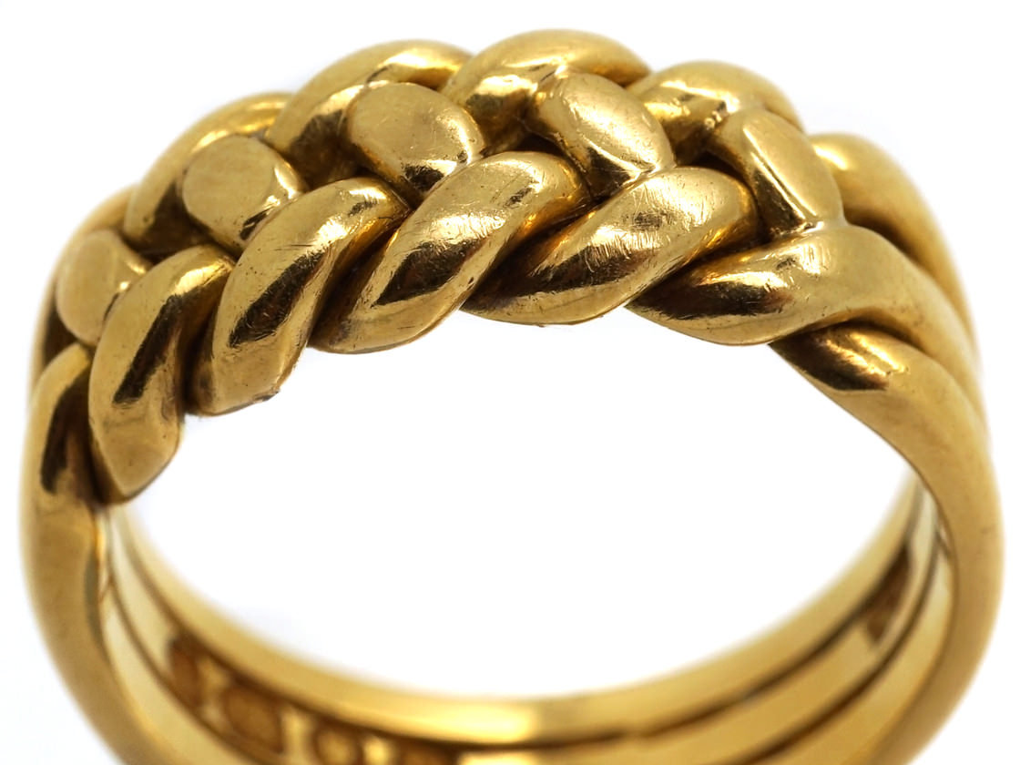 18ct Gold Victorian Plaited Gold Ring (181/J) | The Antique Jewellery ...