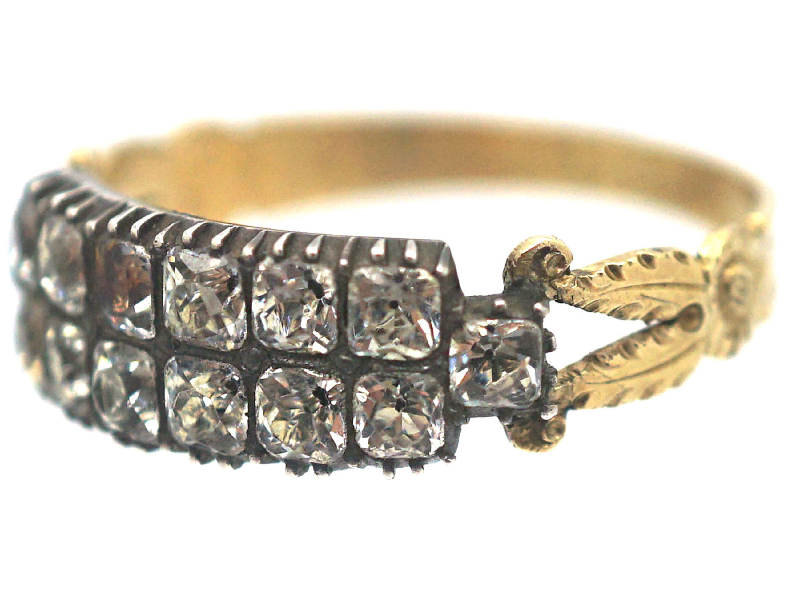 Georgian Double Row Paste Set Ring (542E) | The Antique Jewellery Company