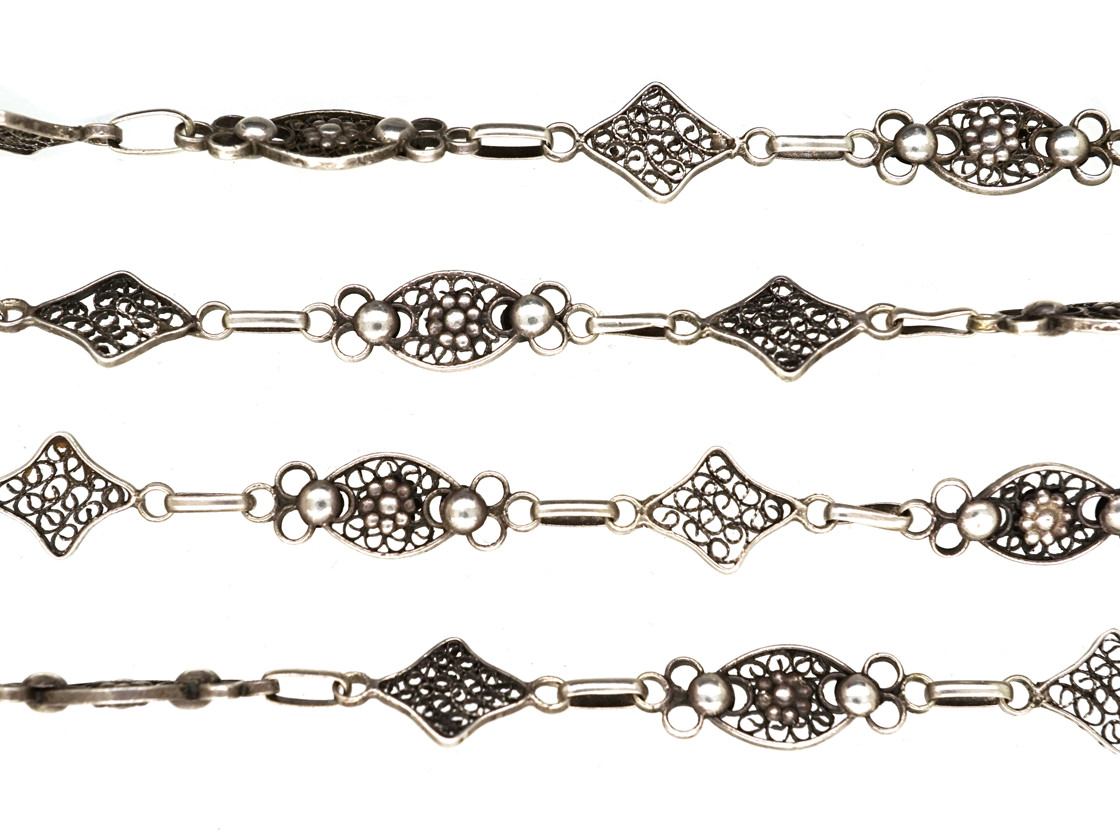 Early 19th Century Silver Ornate Guard Chain (699H) | The Antique ...