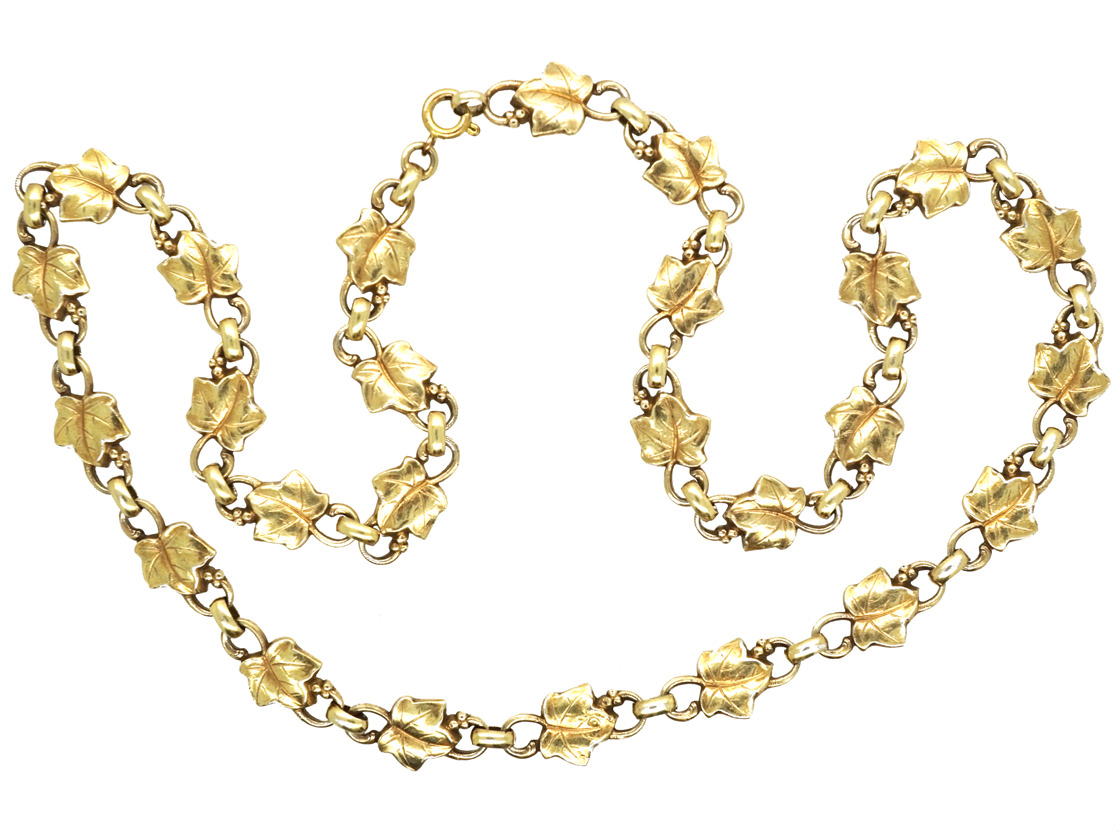 Silver Gilt Ivy Leaf Necklace (719H) | The Antique Jewellery Company