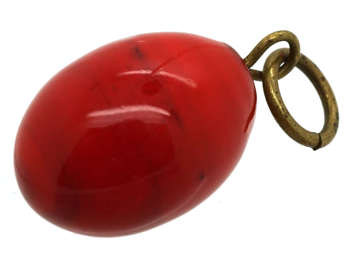 Red Glass Easter Egg (914H) | The Antique Jewellery Company