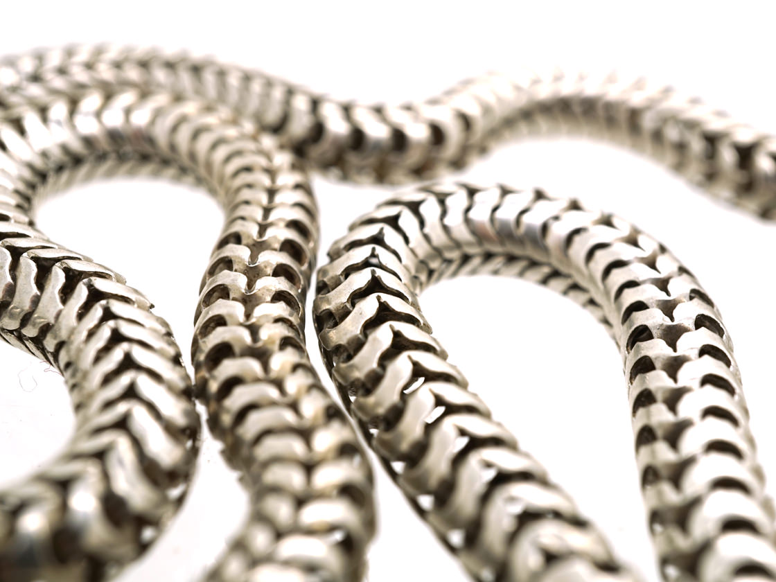 Victorian Silver Snake Chain (843H) | The Antique Jewellery Company