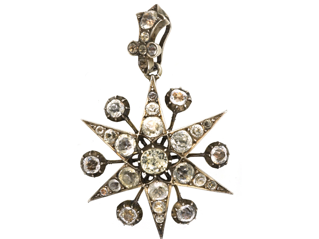 Victorian Silver & Paste Star Pendant (824H) | The Antique Jewellery ...