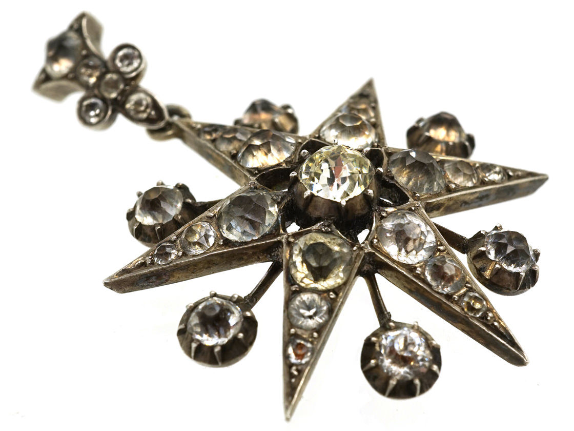 Victorian Silver & Paste Star Pendant (824H) | The Antique Jewellery ...