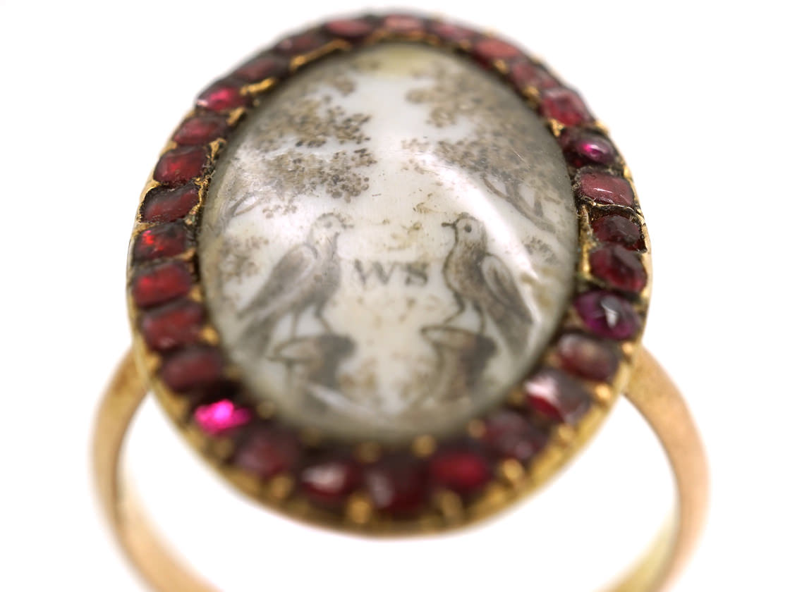 Georgian Gold Memorial Ring With Two Doves (777H) | The Antique ...
